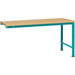 Manuflex Ansatztisch UNIVERSAL Spezial, Tischplatte Multiplex, 1750x1000, wasserblau