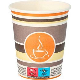 Trinkbecher Papstar To Go, Einweg, 0,2 l, &Oslash; 90 x H 92 mm, FSC&reg;-zertifiziert, Pappe, farbig, 50 St&uuml;ck