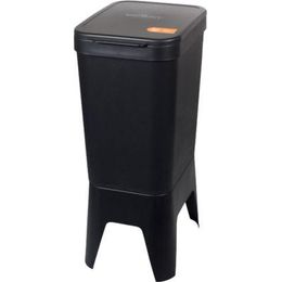 BonTon Abfallbeh&auml;lter Circubin, 40 Liter, Polypropylen, Klappdeckel, B 300 x T 410 x H 760 mm, anthrazit