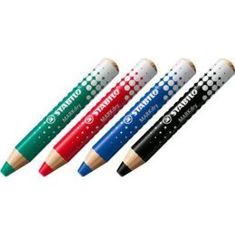 Whiteboard Marker Stabilo MarkDry, Rundpsitze, 1-10 mm, schnell trocknend, 4er Etui, schwarz/blau/rot/gr&uuml;n