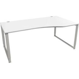 Sch&auml;fer Shop Sch&auml;fer Shop Genius Freiformschreibtisch MODENA FLEX, B&uuml;gelfu&szlig;, manuell h&ouml;henverstellbar, Ansatz rechts, B 1800 mm, wei&szlig;