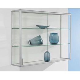 Wand-Pr&auml;sentationsvitrine, 1220 x 300 x 1020 mm, silber