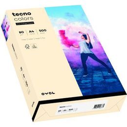 Farbiges Kopierpapier tecno colors, DIN A4, 80 g/m&sup2;, hellchamoisgelb, 500 Blatt