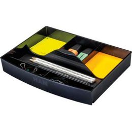 Schubladeneinsatz HAN, f&uuml;r Impuls/Systembox Karma, 6 F&auml;cher, Tragegriff, B 237 x T 180 x H 40 mm, schwarz