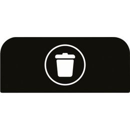 Hinweistafel f&uuml;r konfigurierbare Recyclingstation von Rubbermaid, f&uuml;r 57 Liter Beh&auml;ltereinheit, B 367 x H 203 x T 20 mm, Restm&uuml;ll, schwarz