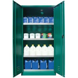 Pflanzenschutzmittelschrank ASECOS E-PSM, Fl&uuml;gelt&uuml;ren, Front T&uuml;rkisgr&uuml;n, B 950 x T 500 x H 1950 mm