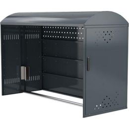 Anbausatz mit Seitenwand f&uuml;r Fahhradgarage BikeBox 1 B mit Bogendach, anthrazitgrau RAL 7016