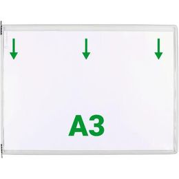 Sichttafel Tarifold DIN A3 quer, 10 St., alle Tr&auml;gersysteme, Metalldrehzapfen, wei&szlig;