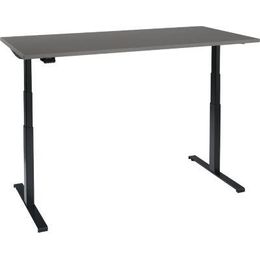 Schreibtisch, elektrisch h&ouml;henverstellbar, T-Fu&szlig;, B 1800 x T 800 x H 620-1270 mm, graphit/schwarz + Memoryschalter