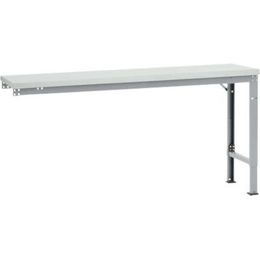 Manuflex Ansatztisch UNIVERSAL Spezial, 1750 x 800 mm, Melamin lichtgrau, alusilber