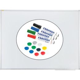 Franken Whiteboard X-tra!Line, Stahl, magnethaftend, beschreibbar, B 1200 x H 900 mm, wei&szlig; lackiert, inkl. 4 Whiteboard-Marker + 10 farblich sortierte Magnete