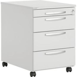 Sch&auml;fer Shop Sch&auml;fer Shop Select Rollcontainer LOGIN, 3 Schubladen, 1 Utensilienauszug, Zentralverriegelung, B 432 x T 580 x H 595 mm, lichtgrau