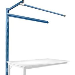 Manuflex Aufbauportal m. Ausleger, Ansatztisch SPEZIAL Arbeitstisch/Werkbank UNIVERSAL/PROFI, 1500 mm, brillantblau