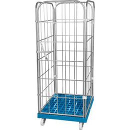 Kunststoff-Rollplatte mit 2 Seitengittern, 1 R&uuml;ckwand, 1 Vorderwand, lichtblau RAL 5012
