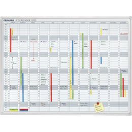 Franken Jahreskalender JetKalender JK1203, magnethaftend, Ablageschale, Gro&szlig;format, B 1200 x H 900 mm, Stahl & Aluminium, wei&szlig;