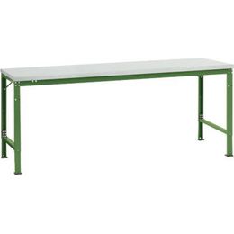 Manuflex Grundtisch UNIVERSAL Spezial, 2000 x 1000 mm, Kunststoff lichtgrau, resedagr&uuml;n