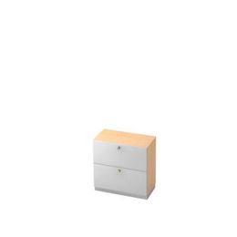 H&auml;ngeregistraturschrank, 2 OH, B 800 x T 420 mm, Ahorn-Dekor/silber