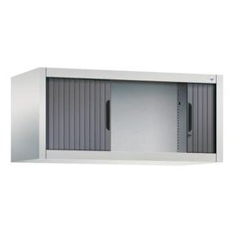 C + P Rollladenschrank Omnispace, abschlie&szlig;bar, B 1000 x T 420 x H 450 mm, Stahl/Kunststoff, lichtgrau/schwarzgrau