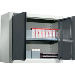 Sch&auml;fer Shop Sch&auml;fer Shop Select Wandschrank MS 750, zweit&uuml;rig, mit Zwischenboden, B 750 x T 320 x H 600 mm, Stahl, lichtgrau/anthrazitgrau
