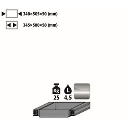 Auszugswanne Standard f&uuml;r ASECOS Sicherheitsschr&auml;nke der Q30, Q90 und S90 Serie, Edelstahl 1.4301, B 348 x T 505 x H 50 mm, 4,5 l, bis 25 kg