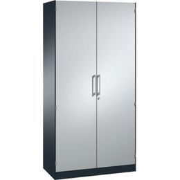 Fl&uuml;gelt&uuml;renschrank ASISTO C 3000, 5 Ordnerh&ouml;hen, B 1000 mm, anthrazit/alusilber