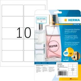 Herma Folienetiketten Special Nr. 8018, 96 x 50,8 mm, wetterfest, selbstklebend, permanent, transparent, 250 St&uuml;ck
