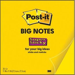 Post-it&reg; Super Sticky Big Notes BN11-EU, 279 x 279 mm, 30 Blatt, gelb
