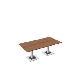 Konferenztisch, bis 8 Personen, Rechteck, Standfu&szlig;, B 2200 x T 1000 x H 720-820 mm, Kirsche Romana/silber