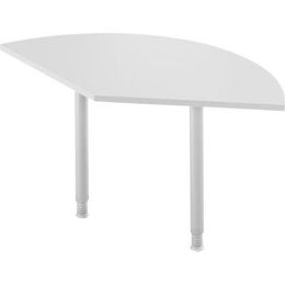 Sch&auml;fer Shop Ansatztisch, 135&deg;, B 800 x T 800 mm, lichtgrau/wei&szlig;alu