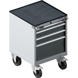 Sch&auml;fer Shop Sch&auml;fer Shop Select Schubladenschrank mit Rollen WSK 18-27, 4 Sch&uuml;be, bis 75 kg, B 411 x T 572 x H 770 mm, anthrazitgrau/wei&szlig;aluminium