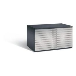 Planschrank aus Stahl, f&uuml;r Formate bis DIN A0, 10 Schubladen