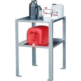 Bauer Gebinderegal f&uuml;r Auffangwannen, 2 Lagerebenen f&uuml;r Gebinde, L 600 x B 698 x H 900 mm