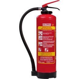 Gloria Fettbrand-Aufladel&ouml;scher FA6EASY, 6 Liter, 50 Sek. Spritzdauer, frostsicher bis -5 &deg;C, mit Wandhalterung, Fu&szlig;ring, rot