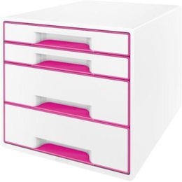 Leitz&reg; Schubladenbox WOW CUBE 5213, 4 Sch&uuml;be, DIN A4, Polystyrol, pink