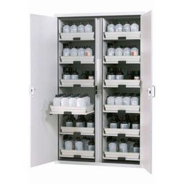 S&auml;uren- und Laugenschrank ASECOS SL-CLASSIC, Fl&uuml;gelt&uuml;ren, Front Lichtgrau, B 1197 x T 603 x H 1965 mm