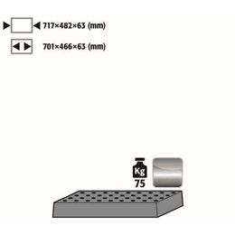 Lochblecheinsatz Standard f&uuml;r ASECOS Sicherheitsschr&auml;nke der Q30, Q90 und S90 Serie, Edelstahl 1.4016, B 717 x T 482 x H 63 mm, bis 75 kg