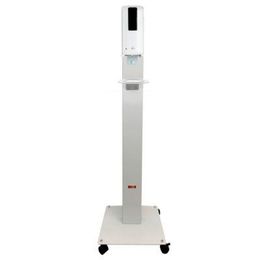 Mobile Hygienestation Manuflex Proficlean Sensor S, B 400 X T 380 x H 1298 mm, mit Sensorspender und Tropfschale, inkl. H&auml;ndedesinfektionsmittel & Batterien