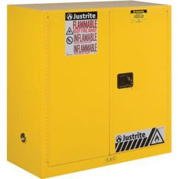 Justrite FM-Sicherheitsschrank Classic Sure-Grip&reg; EX, f&uuml;r entz&uuml;ndbare Fl&uuml;ssigkeiten, bis 114 Liter, selbstschlie&szlig;end, gelb