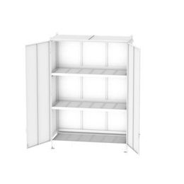 Regalcontainer Bauer CEN 36-3, Stahl, Doppelfl&uuml;geltor, B 4195 x T 1585 x H 4535 mm, grau