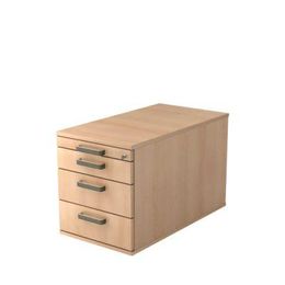 Rollcontainer TOPAS LINE, 3 Sch&uuml;be, 1 Utensilienauszug, abschlie&szlig;bar, Eiche-Dekor/Eiche-Dekor, T 800 mm