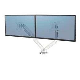 Fellowes Dual Monitorarm Platinum, f&uuml;r 2 Displays bis 32&Prime; & bis 8 kg, schwenk- & neigbar, um 360&deg; drehbar, 2 USB-Ports, Kabelmanagement, wei&szlig;