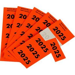Etiketten &bdquo;2025&ldquo;, selbstklebend, B 60 x H 28 mm, rot, 100 St&uuml;ck