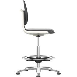 bimos Arbeitsdrehstuhl Labsit hoch, Kunstleder, Gleiter, B 450 x T 420 x H 520 - 770 mm, wei&szlig;