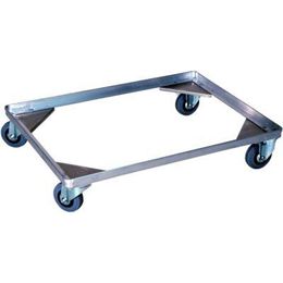 Gmoehling Fahrgestell f&uuml;r Transportk&auml;sten Typ 2, bis 200 kg, Lenk- und Bockrollen, Vollgummi-R&auml;der, L 772 x B 572 x H 150 mm, Stahl verzinkt