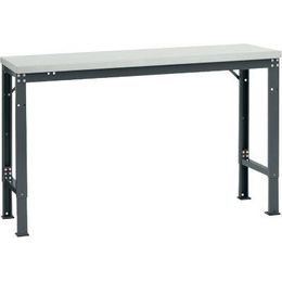 Manuflex Grundtisch UNIVERSAL Spezial, 1500 x 800 mm, Melamin lichtgrau, anthrazit