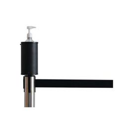 Hygienespender Aufsatz f&uuml;r Absperrpfosten RS-Guidesystems Serie GLA 25/28/45, Volumen 1 l, &Oslash; 110 x H 200 mm, Kunststoff & Metall, schwarz