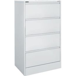 Sch&auml;fer Shop Sch&auml;fer Shop Select H&auml;ngeregistraturschrank MS iCONOMY, Stahl, 2-bahnig, geschlossene Wanne, B 780 mm, lichtgrau RAL 7035