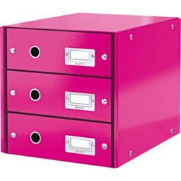 Leitz&reg; 3 Schubladen Click + Store, hoch, pink
