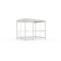 &Uuml;berdachungssystem WSM K&ouml;ln K3 c/b, B 3180 x T 2165 x H 2510 mm, fertig montiert, grauwei&szlig; RAL 9002