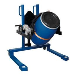 Fasslifter ASECOS, m. Prismenbacken, B 1200 x H 1605 x T 1140 mm, Hubbereich 0 -750 mm, Stahl lackiert